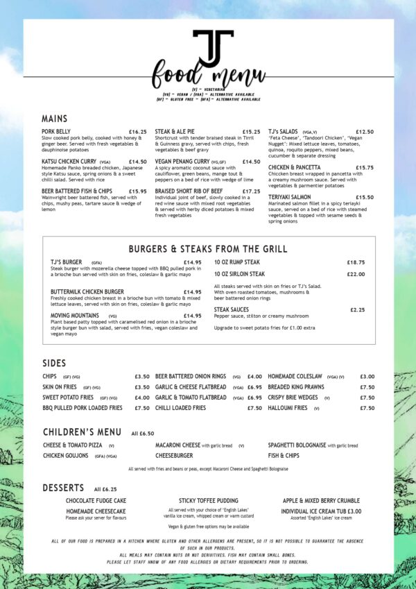 T'J's Restaurant > Lake District Campsite