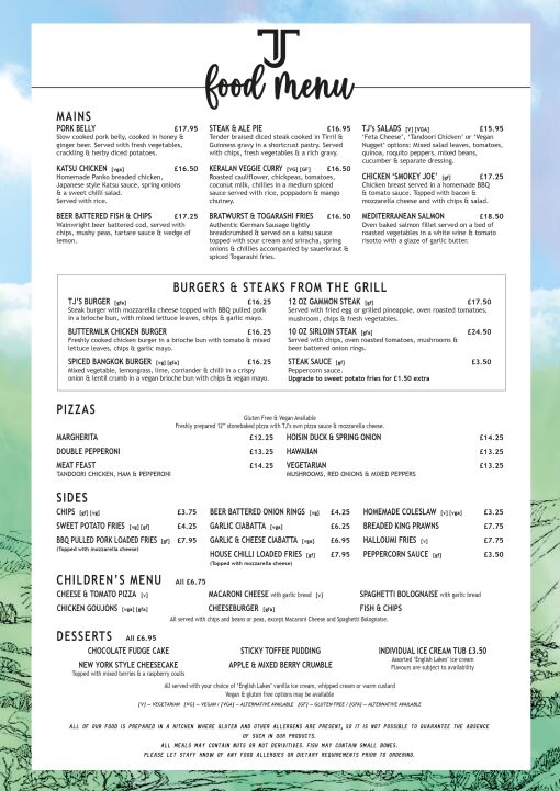 T’J’s Restaurant – Lake District Campsite