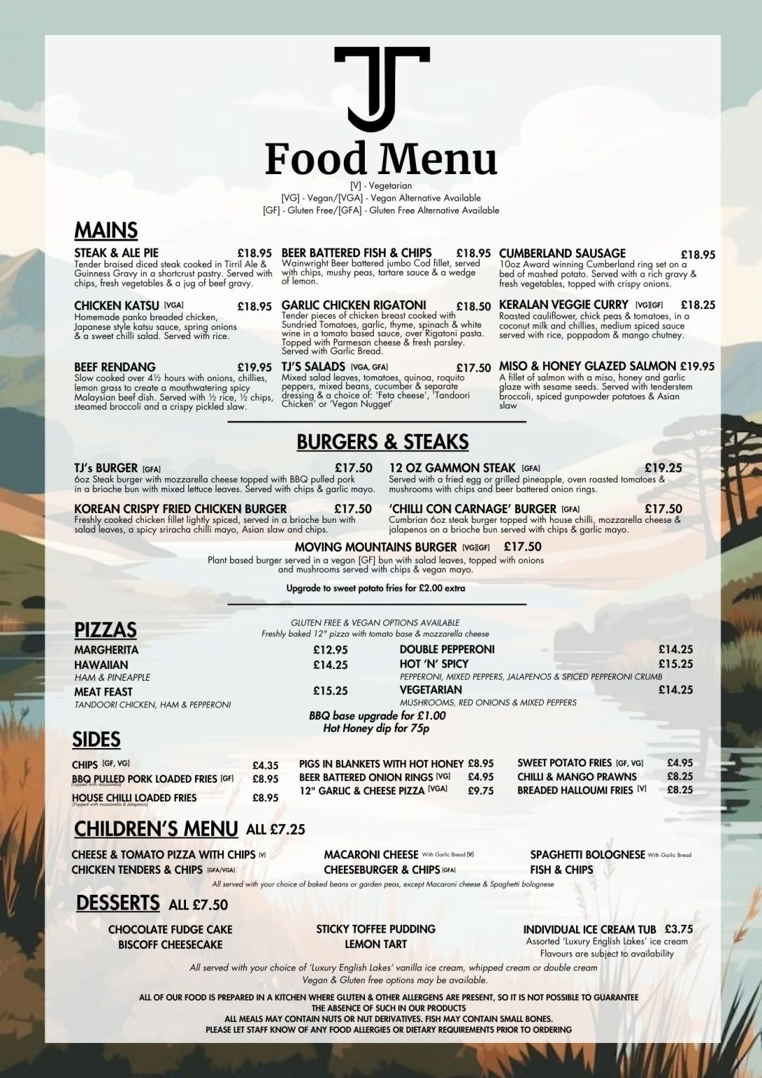 T’J’s Restaurant – Lake District Campsite